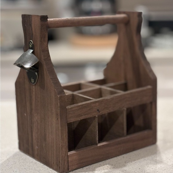 Dining | Rustic Brown Wooden Bottle Caddy | Poshmark
